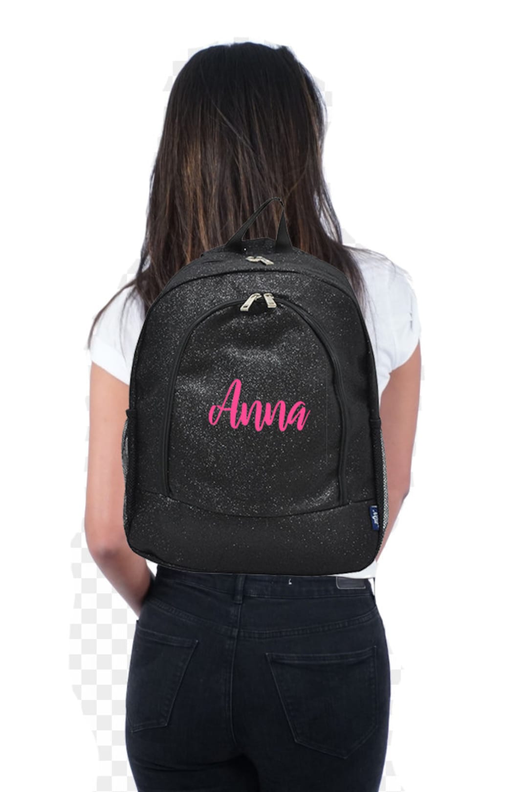 Personalized Embroidered GLITTER Backpack / Monogrammed Girl's Backpack ...
