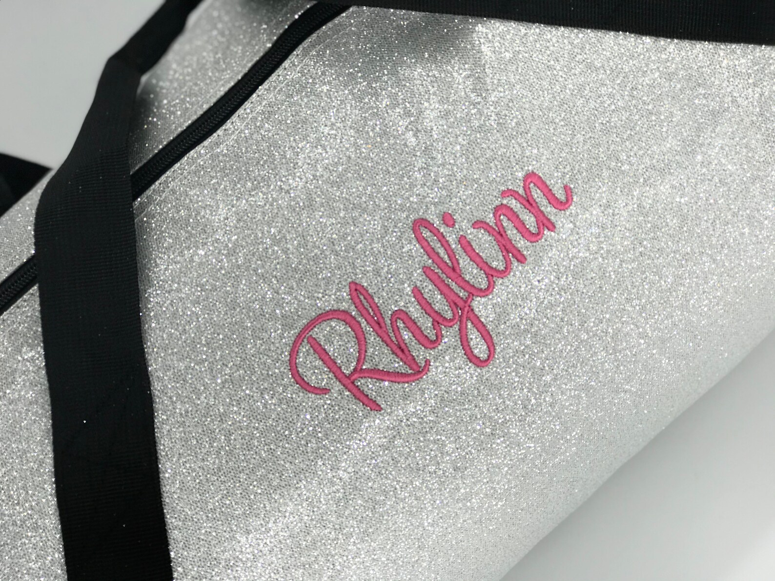 Sparkle Glitter Dance Bag Monogrammed Cheer Bag Silver Glitter | Etsy