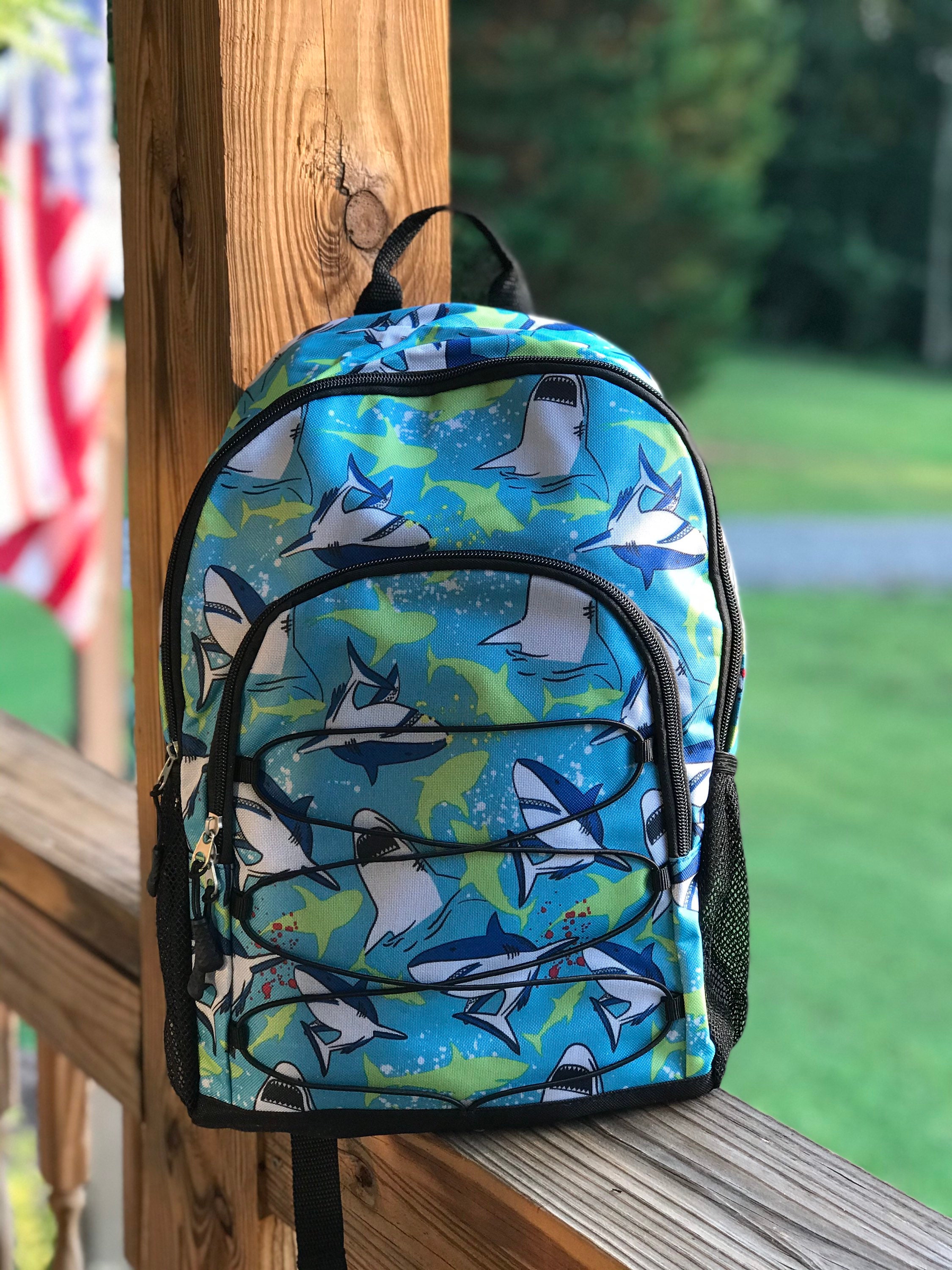 Personalized Embroidered Shark Backpack / Monogrammed Boys or | Etsy