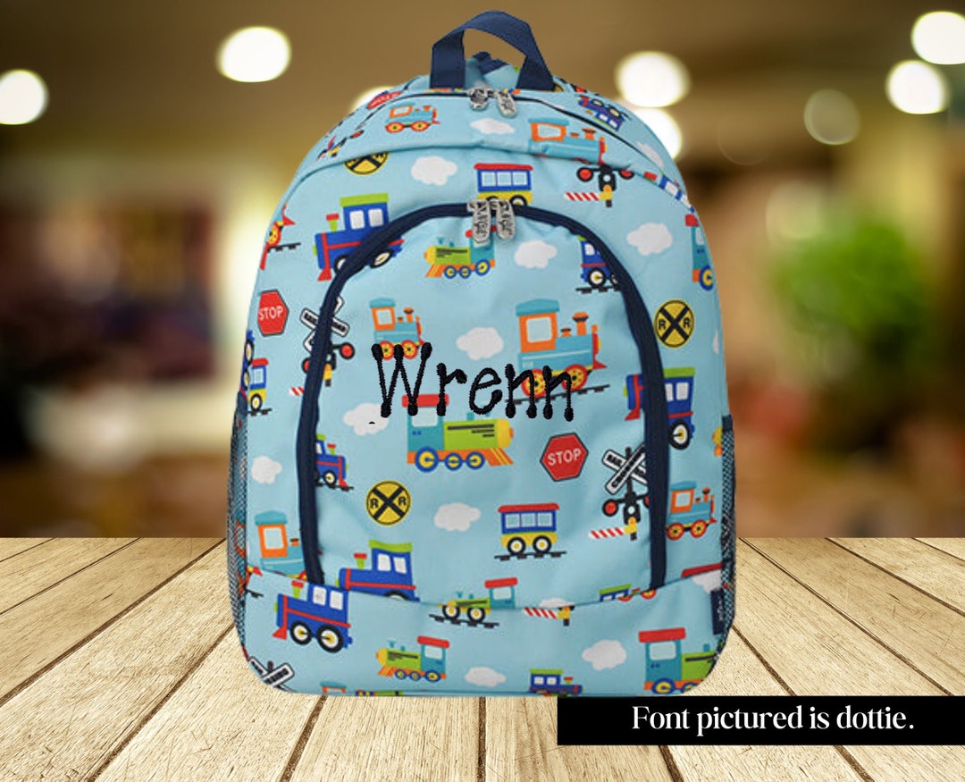 Trains and Transportation Print Backpack, Kids Backpack- Personalized ...