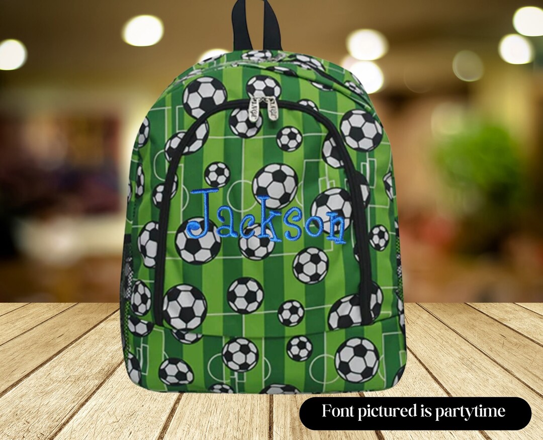 Personalized Soccer Print Backpack, Soccer Bookbag, School Bag, Boys ...