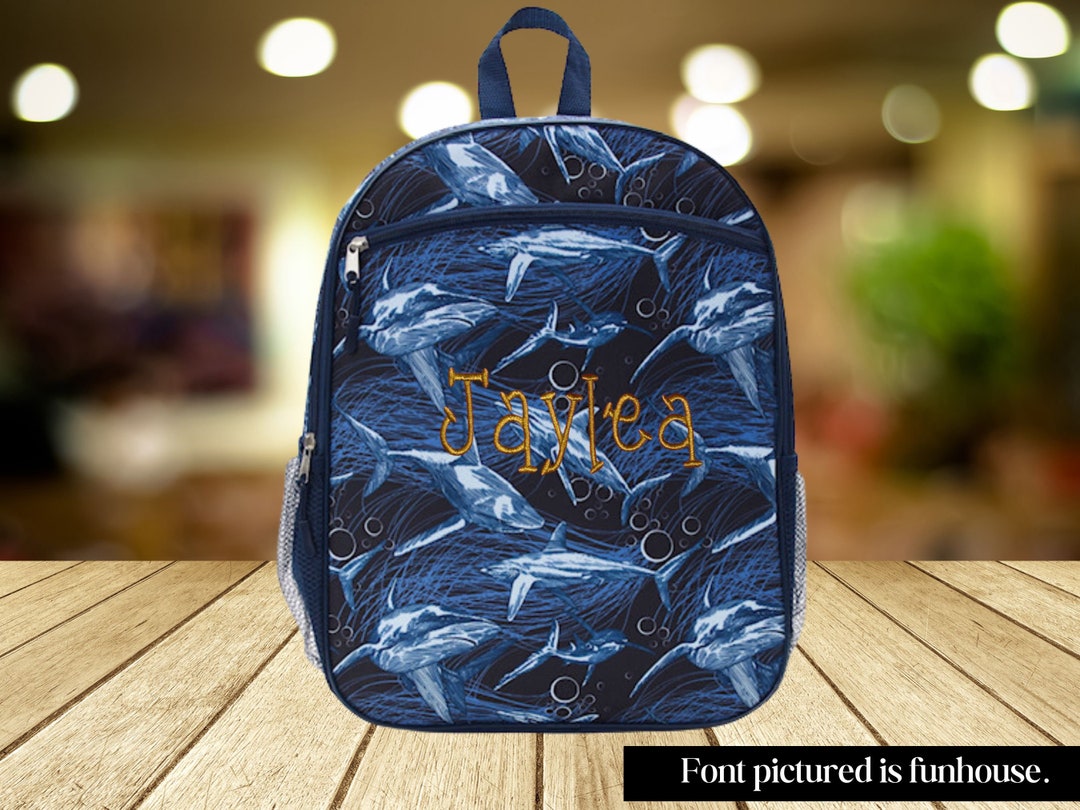 Personalized Shark Backpack, Shark Bookbag, Kids Backpack, Boys ...