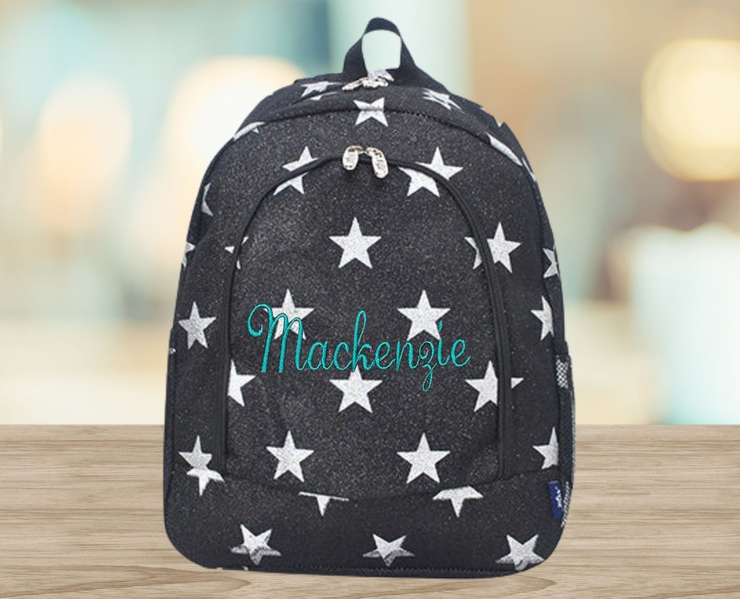 Personalized Embroidered GLITTER Backpack / Monogrammed Girl's Backpack ...