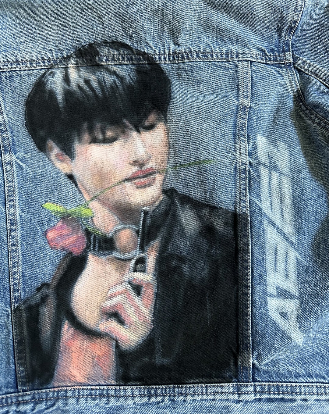 ATEEZ Airbrushed Long-sleeve Jeans Jacket Size SM other Sizes - Etsy