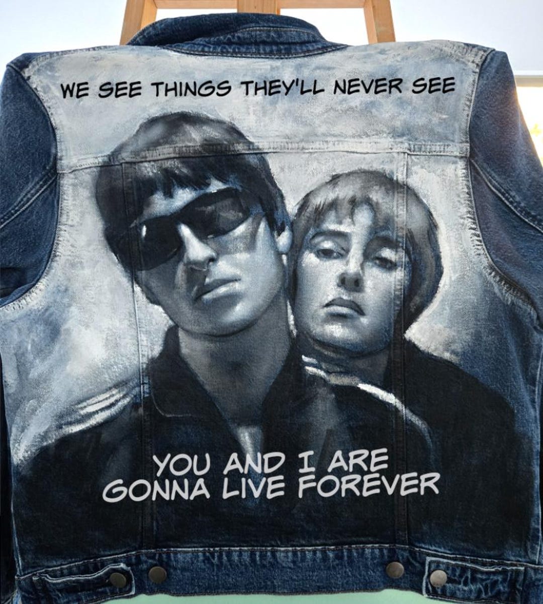 Airbrushed Jacket Featuring OASIS Liam and Noel Gallagher Portraits - Etsy