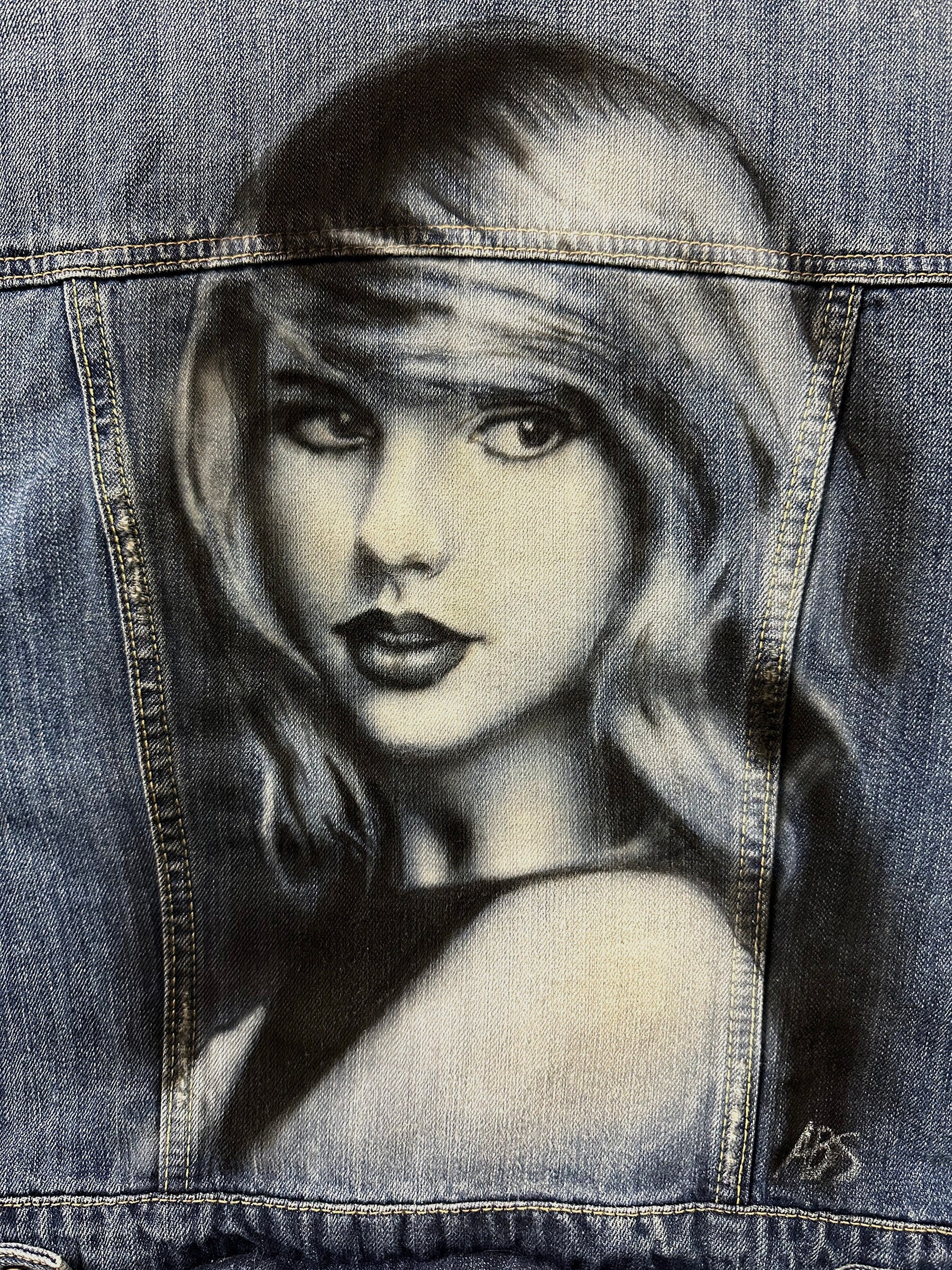 TAYLOR SWIFT Airbrushed Denim Jacket custom-made in Your Size/add a TS ...