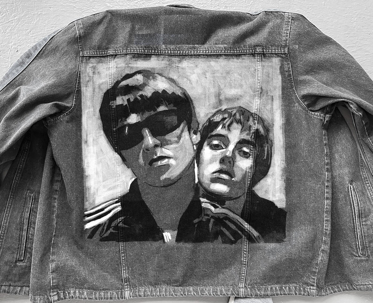 Airbrushed Jacket Featuring OASIS Liam and Noel Gallagher Portraits - Etsy