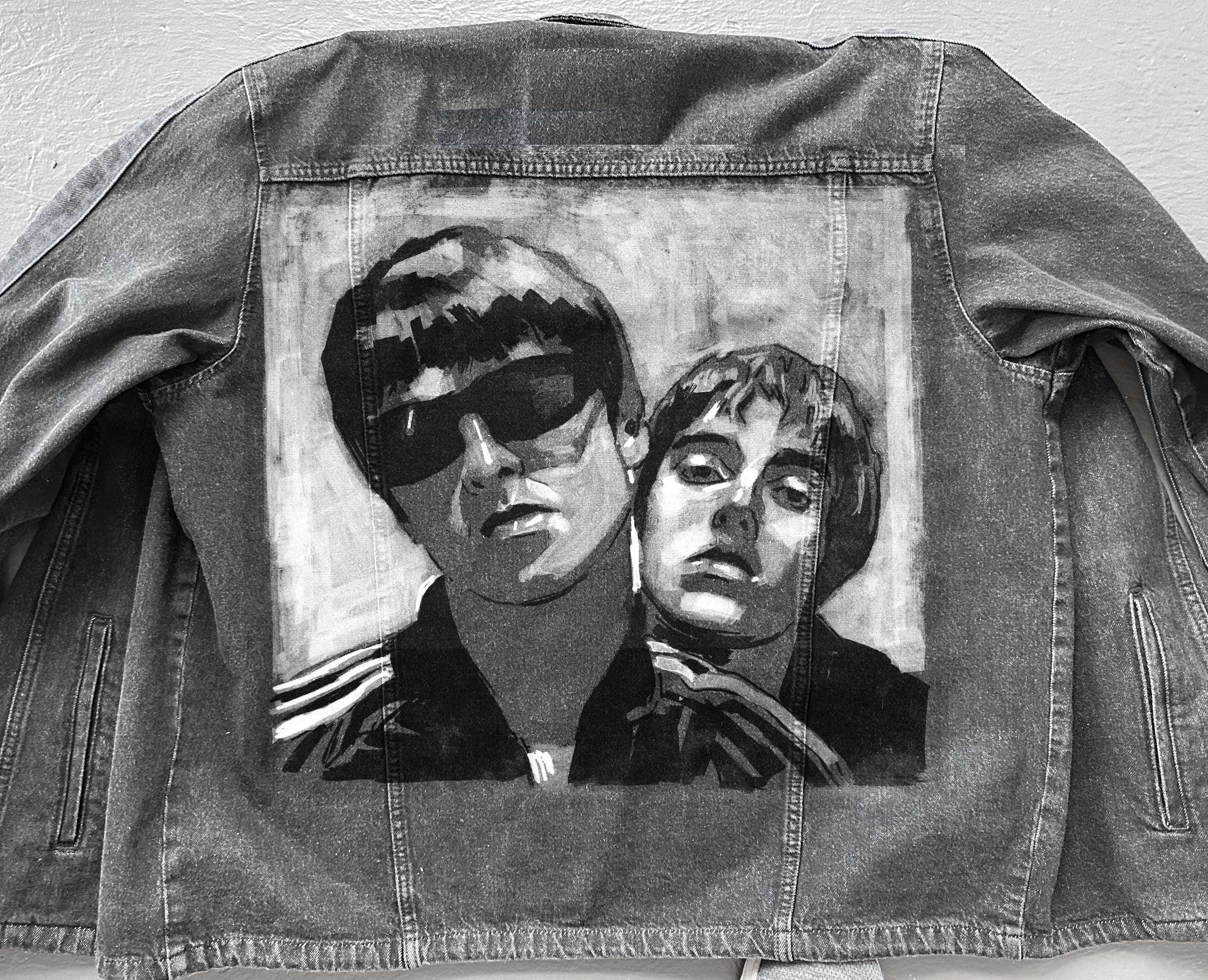 Airbrushed Jacket Featuring OASIS Liam and Noel Gallagher Portraits - Etsy