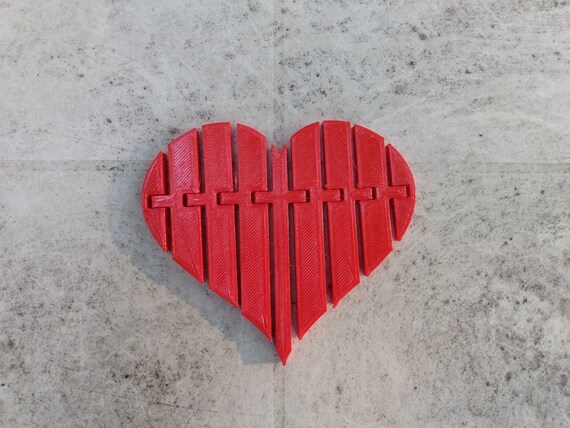 Kinetic Heart Fidget Decoration Articulated Love Flexible 3D | Etsy