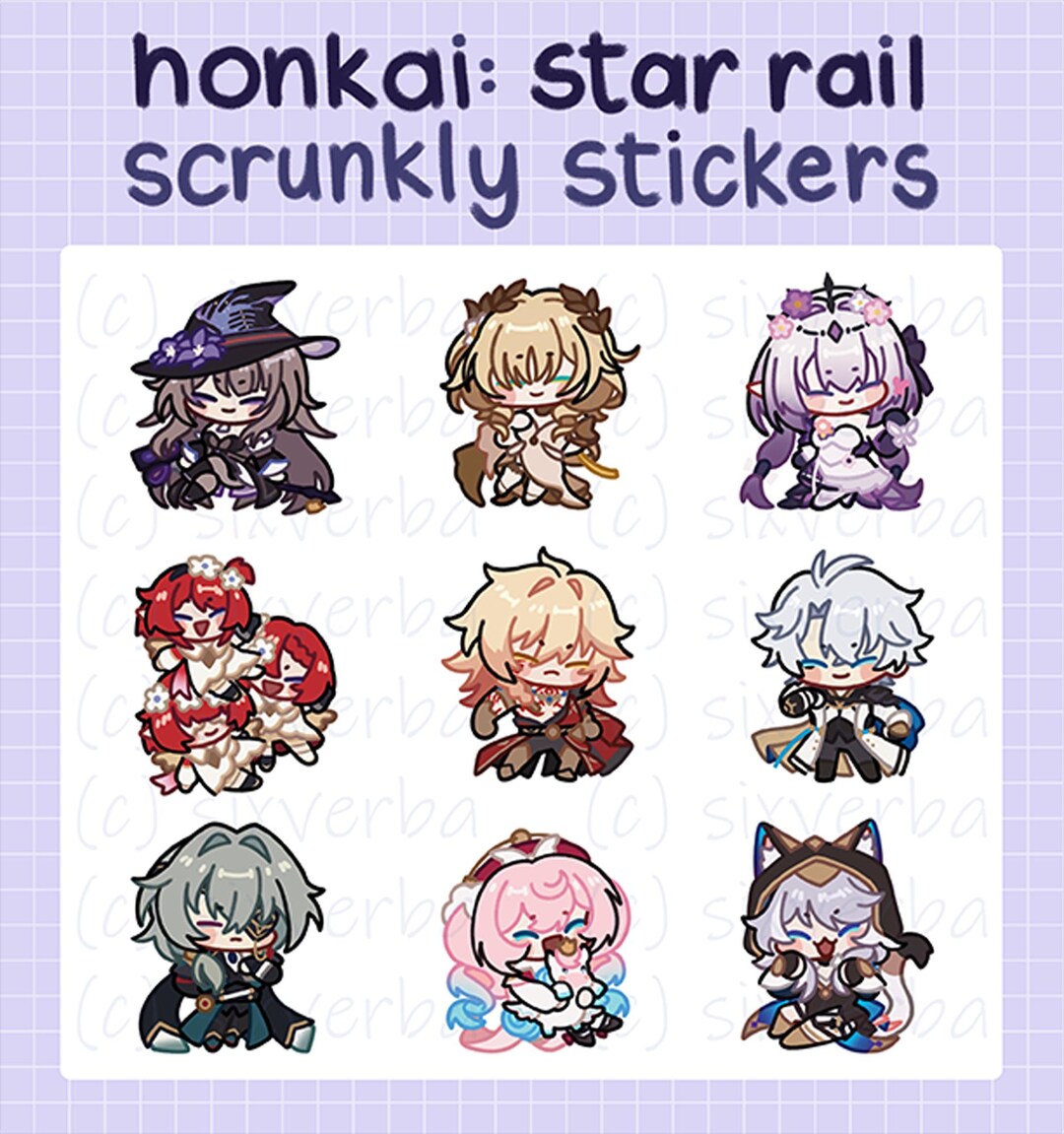 Honkai: Star Rail Scrunkly Stickers (version 3.0 - 3.4) - Etsy