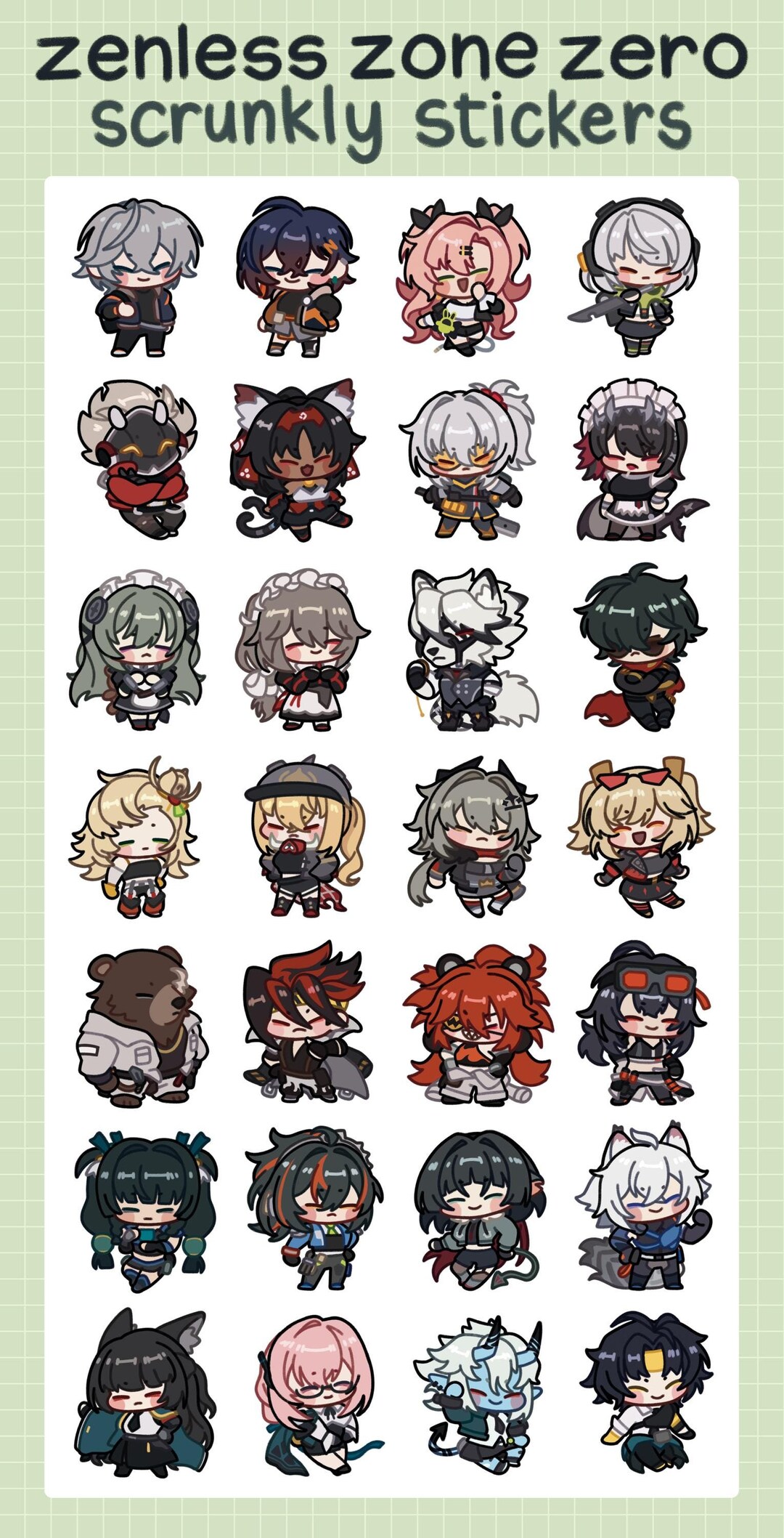 Zenless Zone Zero Scrunkly Stickers - Etsy