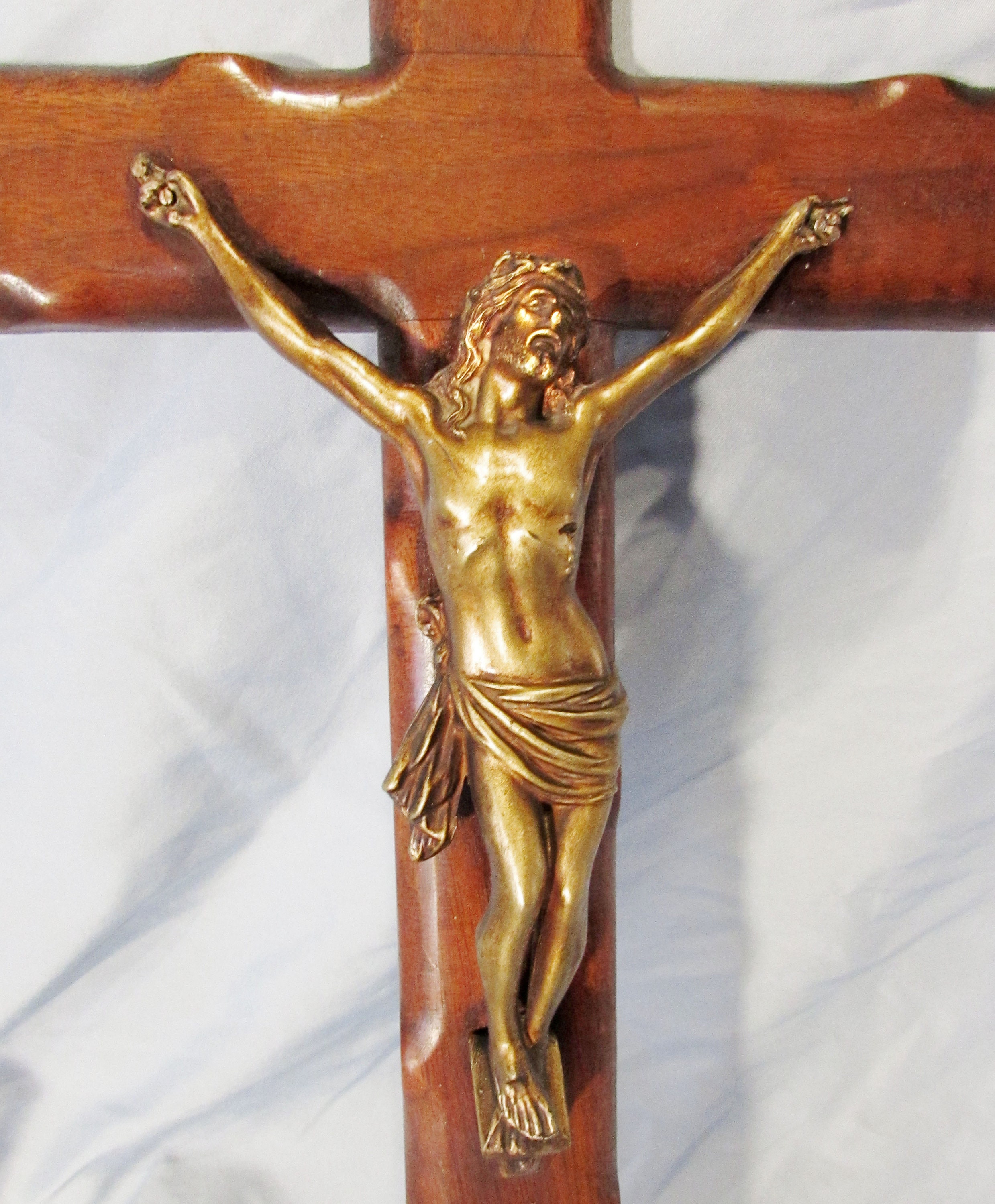 Vintage Carved Wooden Crucifix, 20" Tall, Detailed Jesus on Cross ...