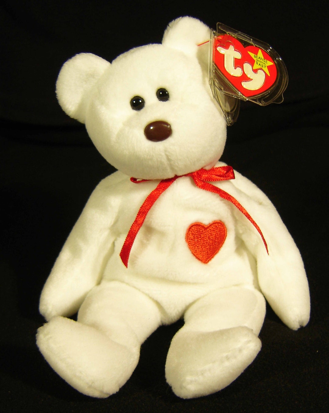 Valentino the Bear, Ty Beanie Baby, -errors- Brown Nose, Free Shipping ...