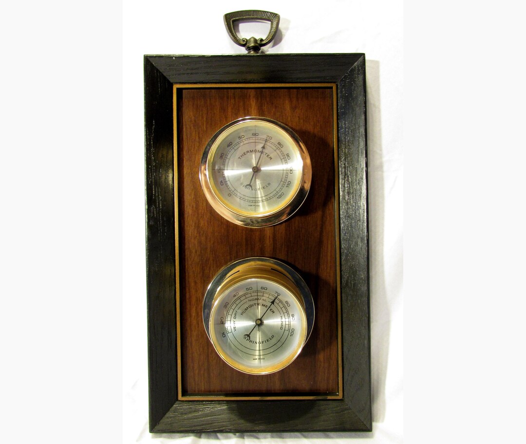 Vintage Springfield Weather Station, Hygrometer Thermometer 1960s USA ...
