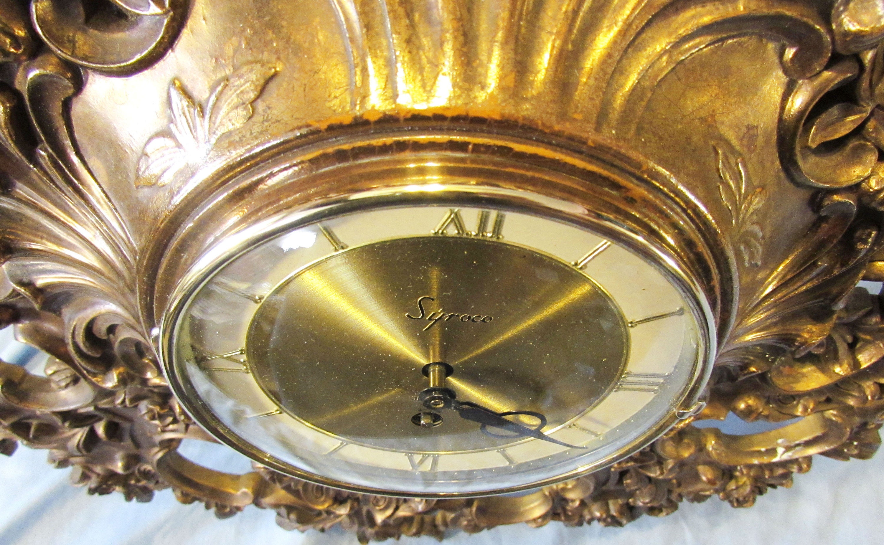 Sensational Vintage Rococo Style 8 Day Wind up Wall Clock, Syracuse ...