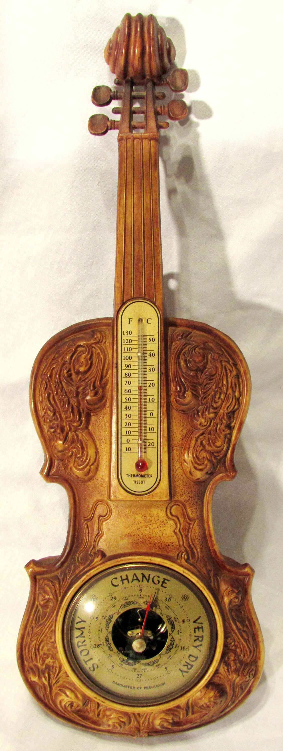 RARE Vintage Miller Violin Barometer Thermometer, Made in France by ...