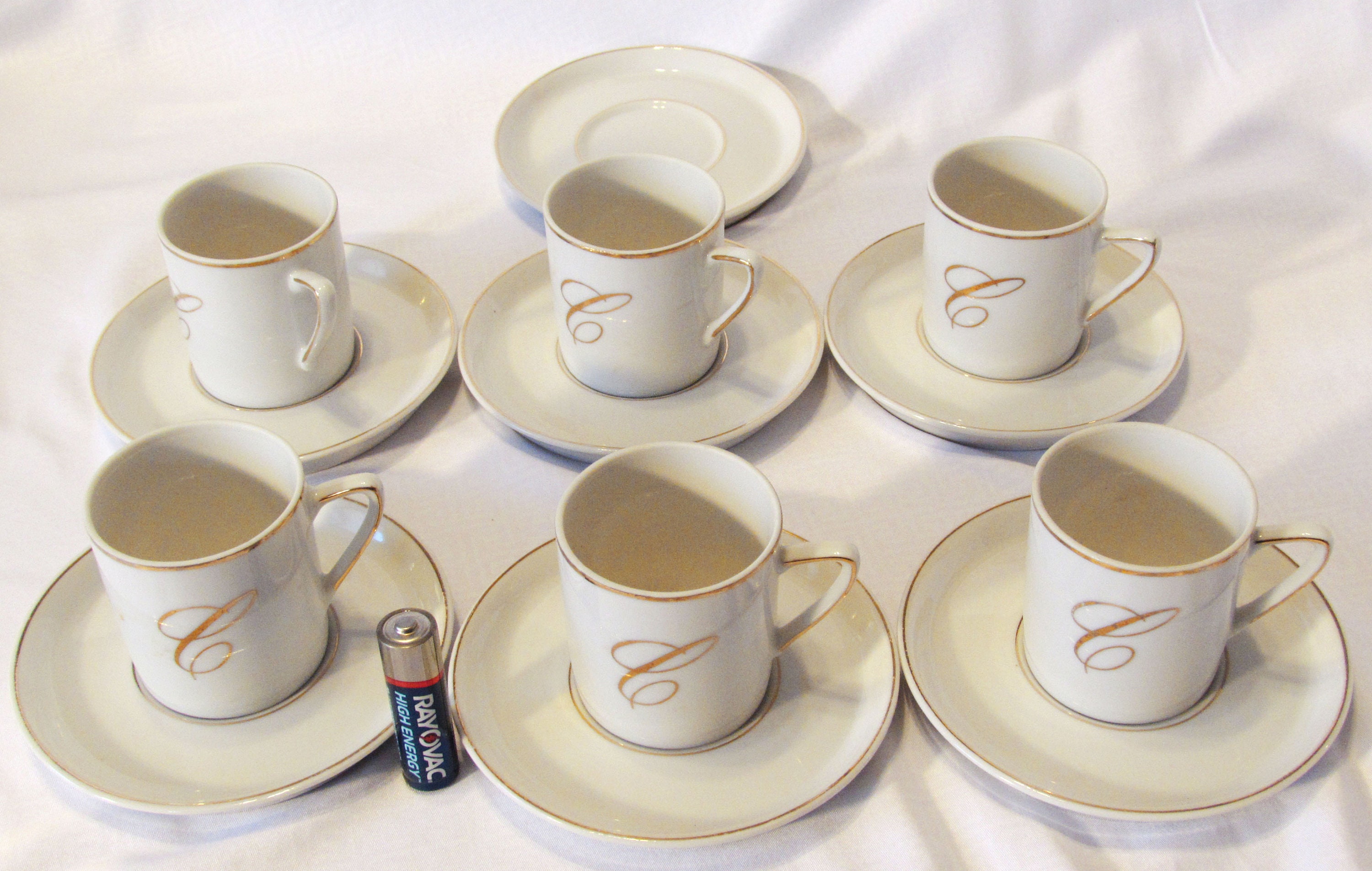 RARE Royal Crown Gold Box Gift Set 6 Demitasse Cups & 7 Saucers Gold ...