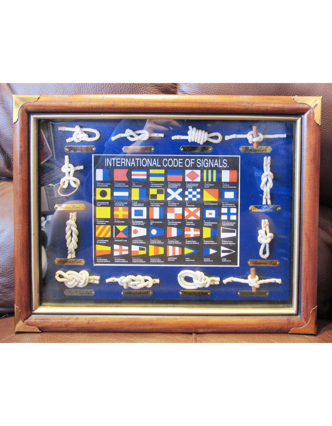 Nautical International Code of Signals Shadow Box Plaque Maritime Flags ...