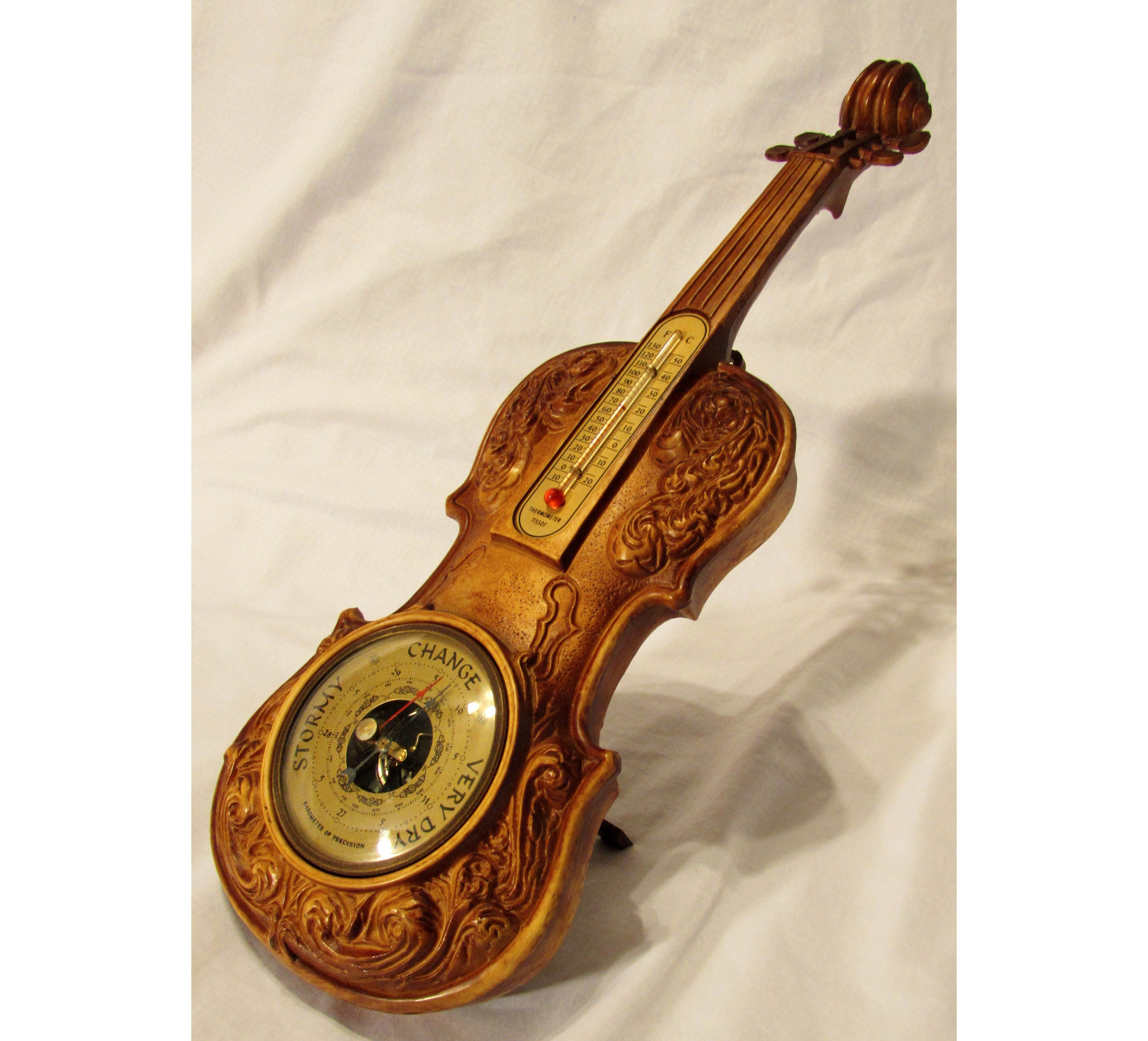 RARE Vintage Miller Violin Barometer Thermometer, Made in France by ...