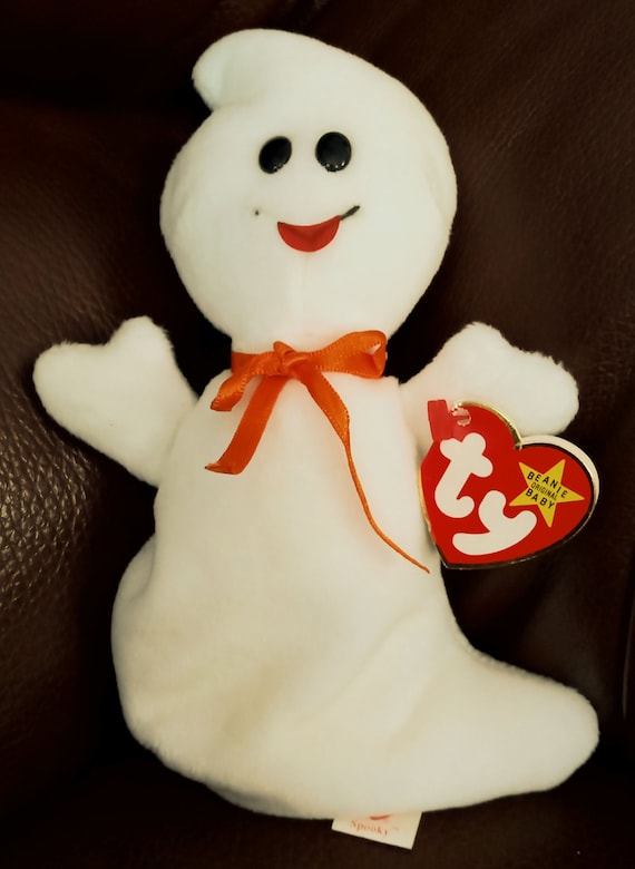 Ty Beanie Baby SPOOKY Ghost Rare HALF SMILE Manufacturer - Etsy