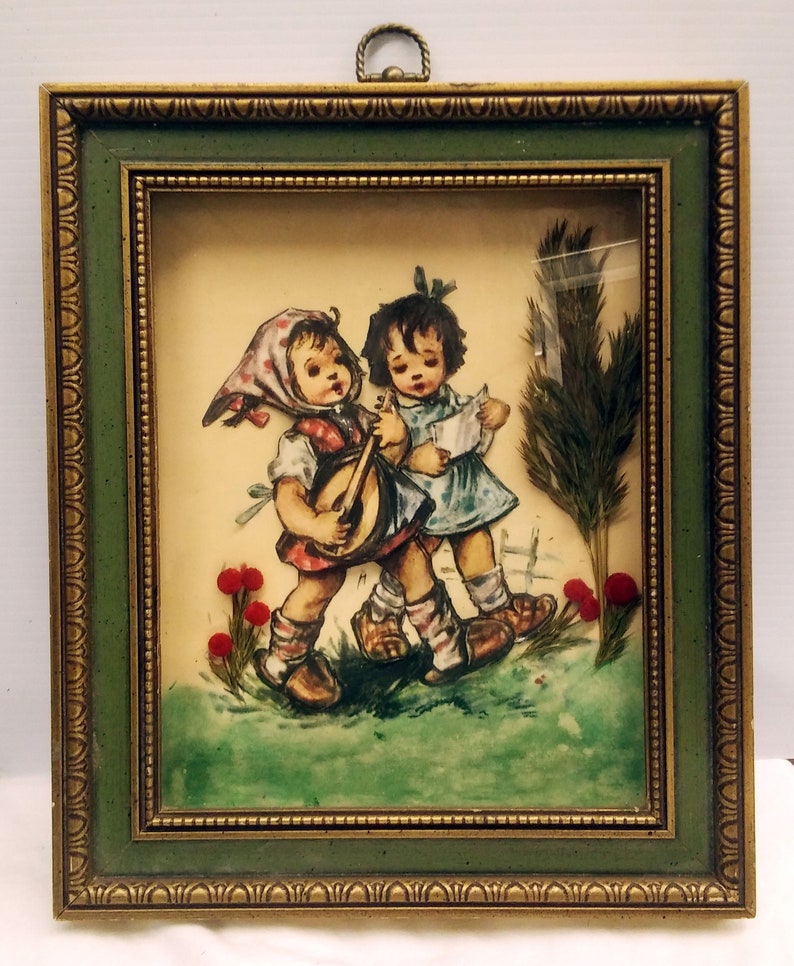Vintage Hummel 3D Art Vintage Shadow Box Diorama 2 Girls Singing ...