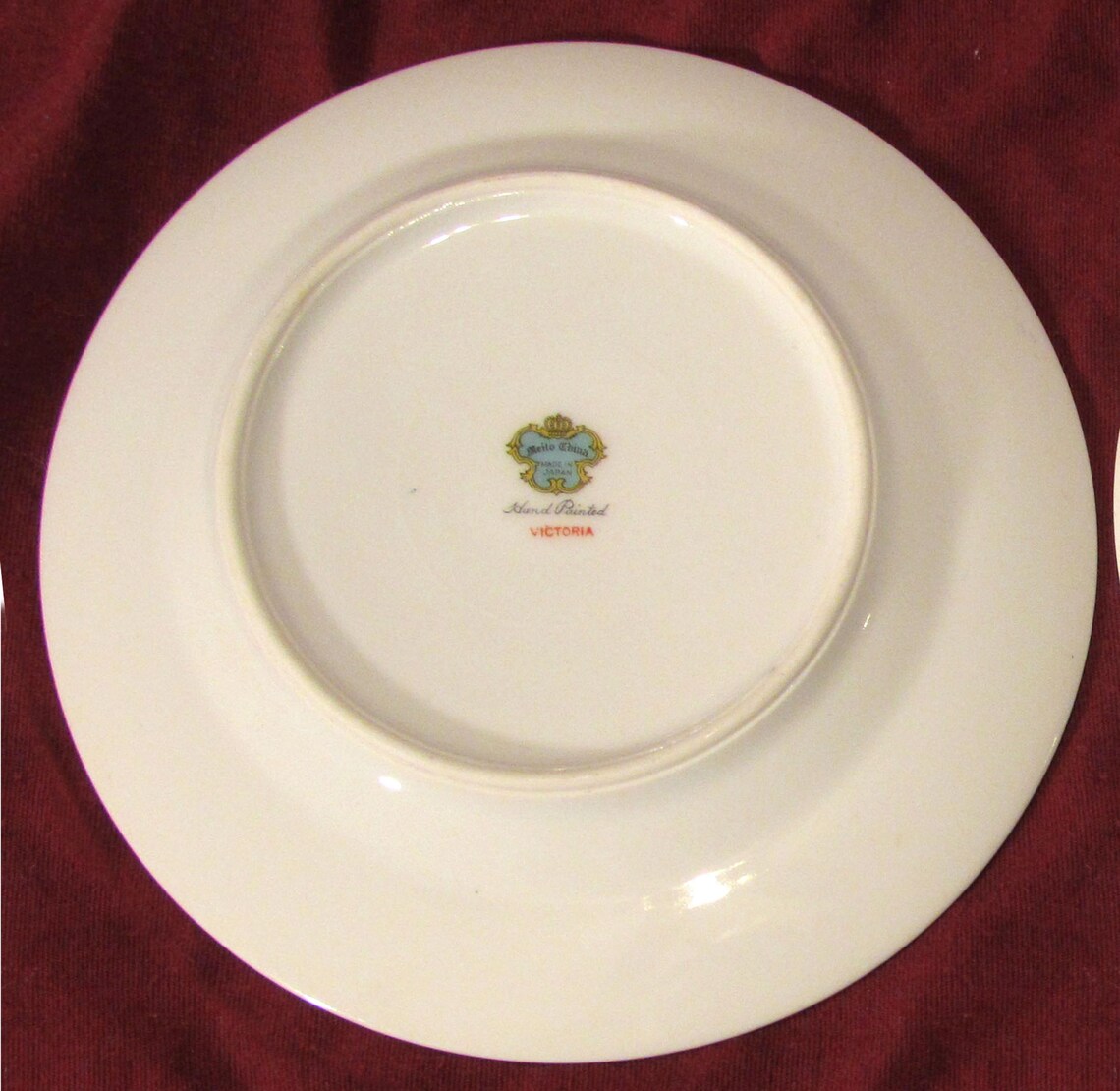 VERY RARE Vintage Meito China Dinner Plate Victoria Pattern Hand ...