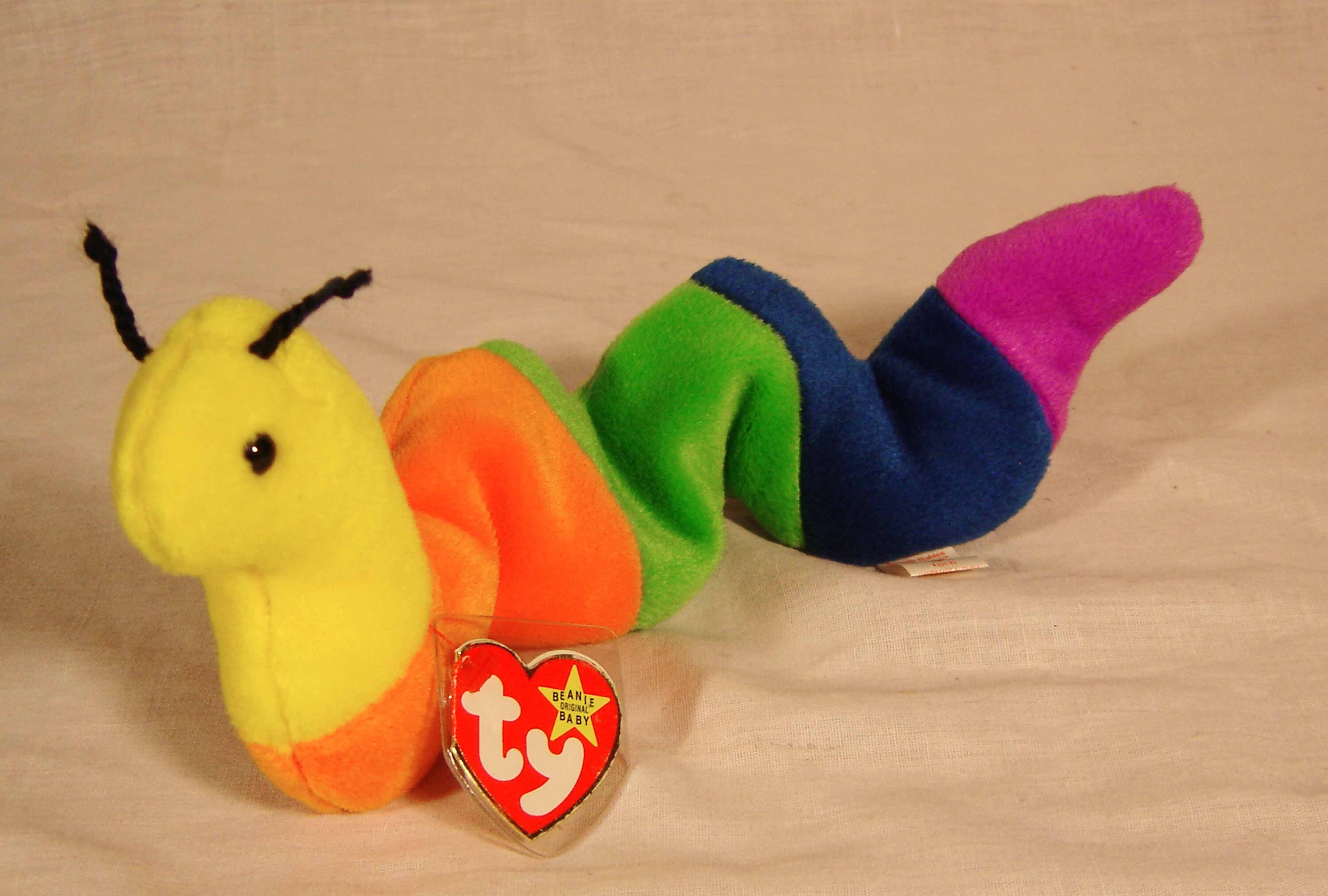 TY Beanie Baby inch the Worm, Errors, PVC Pellets, Vintage 1995 - Etsy