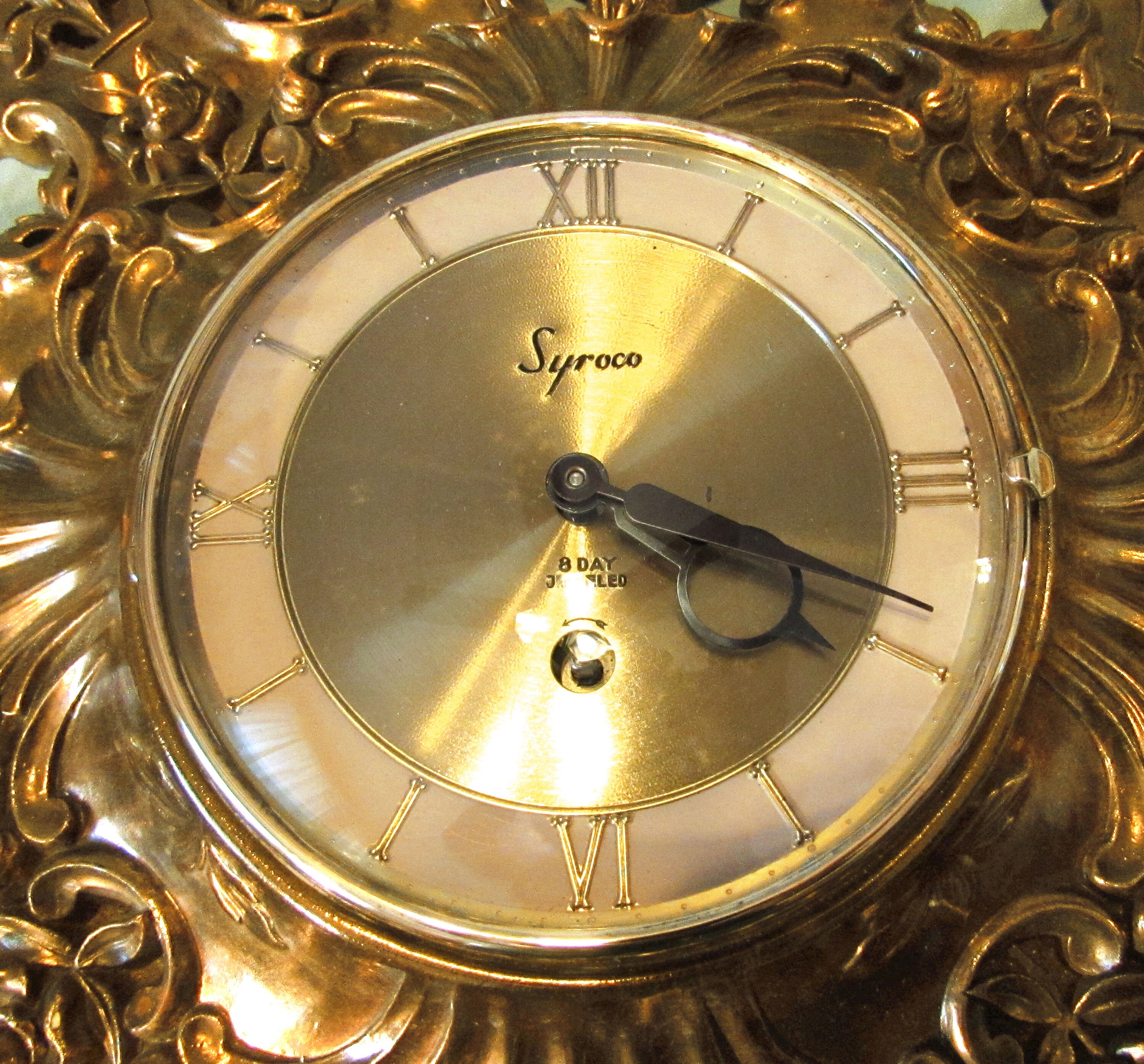 Sensational Vintage Rococo Style 8 Day Wind up Wall Clock, Syracuse ...