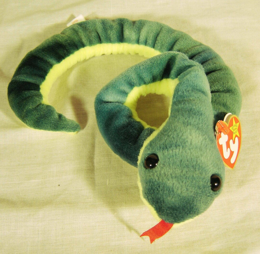 TY Beanie Baby, Hissy the Snake, Original, Retired, P E Pellets, Right ...