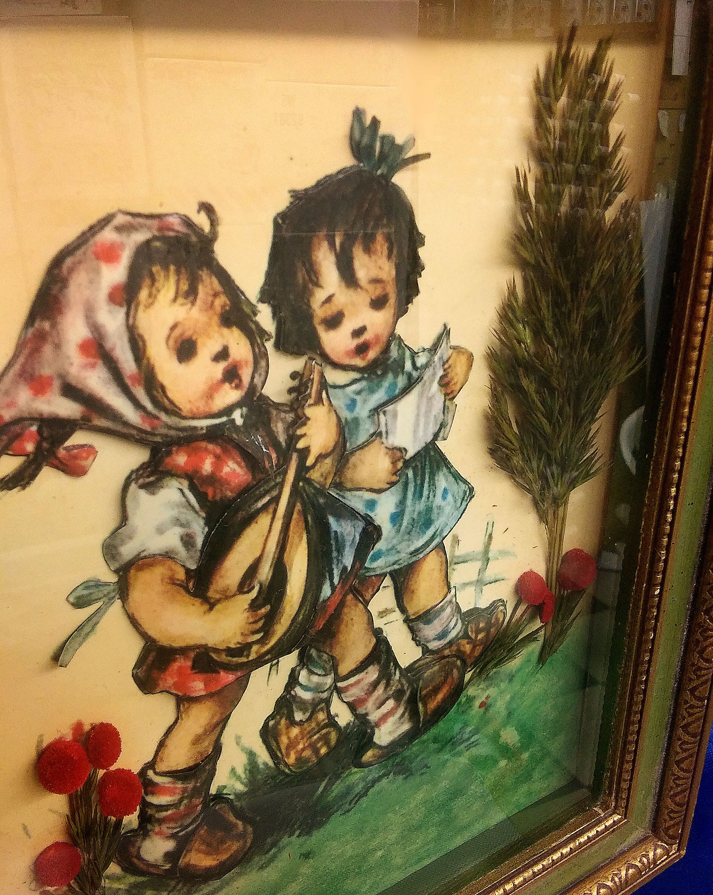 Vintage Hummel 3D Art Vintage Shadow Box Diorama 2 Girls Singing ...