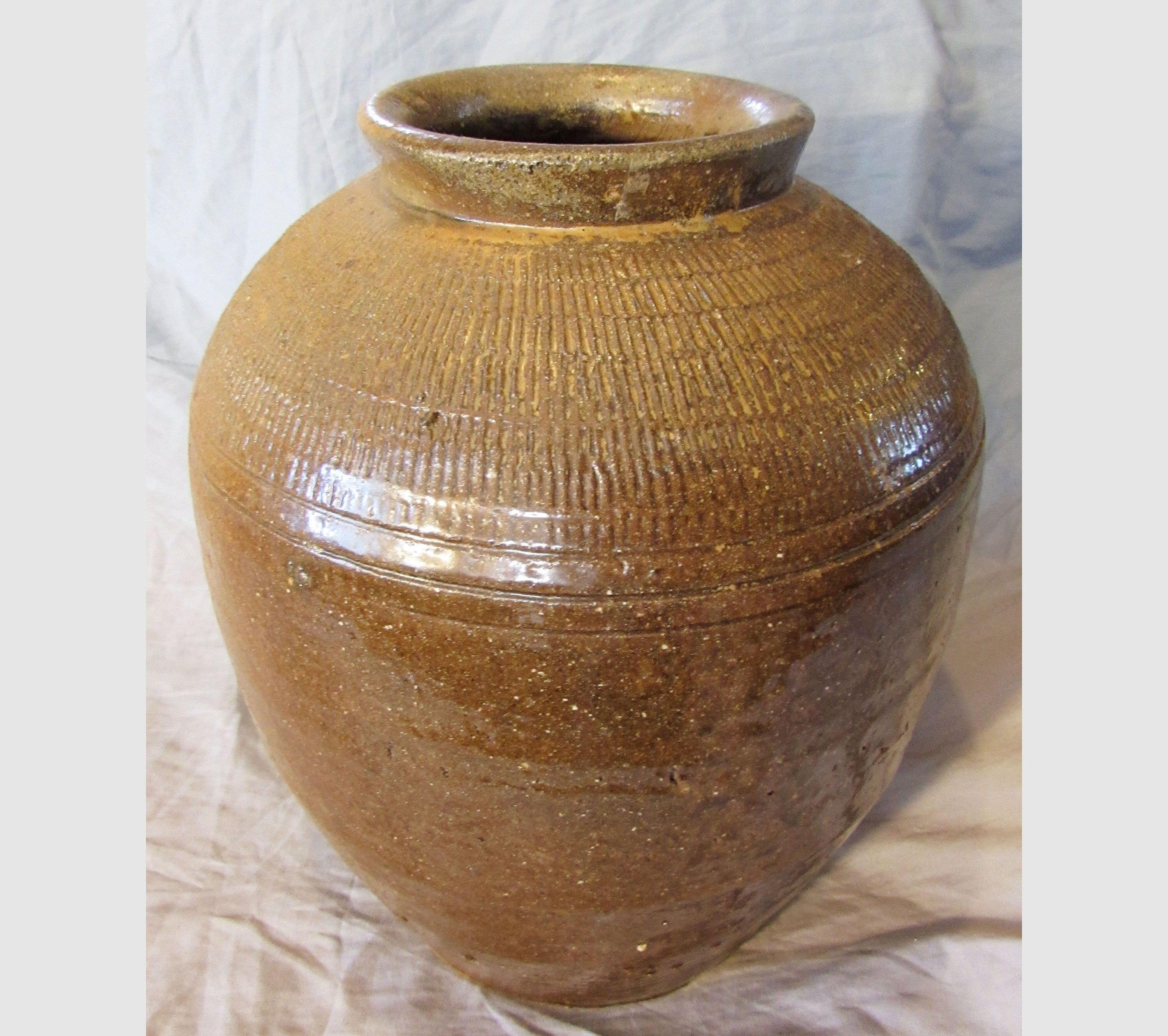 Antique 19th Century Chinese Terracotta Food Storage Jar Crock , Large ...