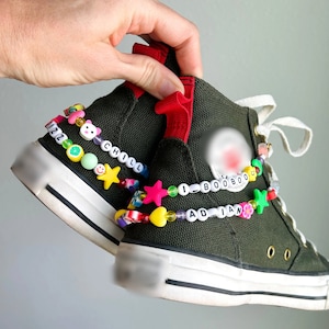 Personalized Shoe Charm Custom Shoe Chain Rainbow Beaded Sneaker ...