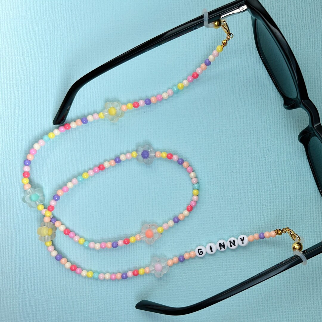 Personalized Flower Sunglasses Chain Custom Name Eye Glasses Holder ...