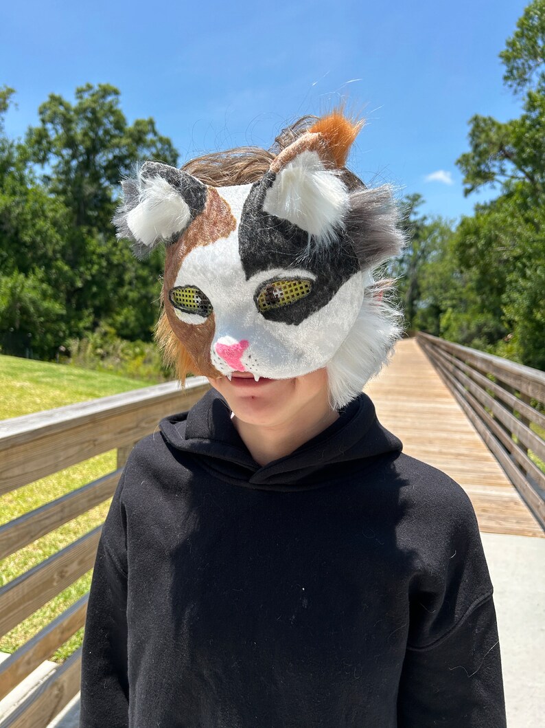 Cat Mask Therian Gear for Girls Tweens Teens Calico Kitty Otherkin ...