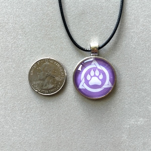 Therian Necklace Theta Delta Therian Symbol Wolf Paw Print Personalize ...