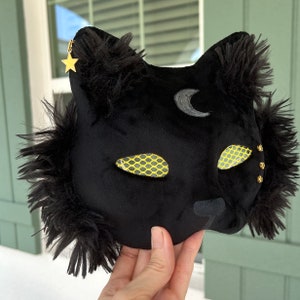 Black Cat Mask Therian Gear for Girls Tweens Teens Celestial Moon Stars ...