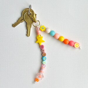 Personalized Keychain 90s Beaded Backpack Keychain Custom Name Keychain ...