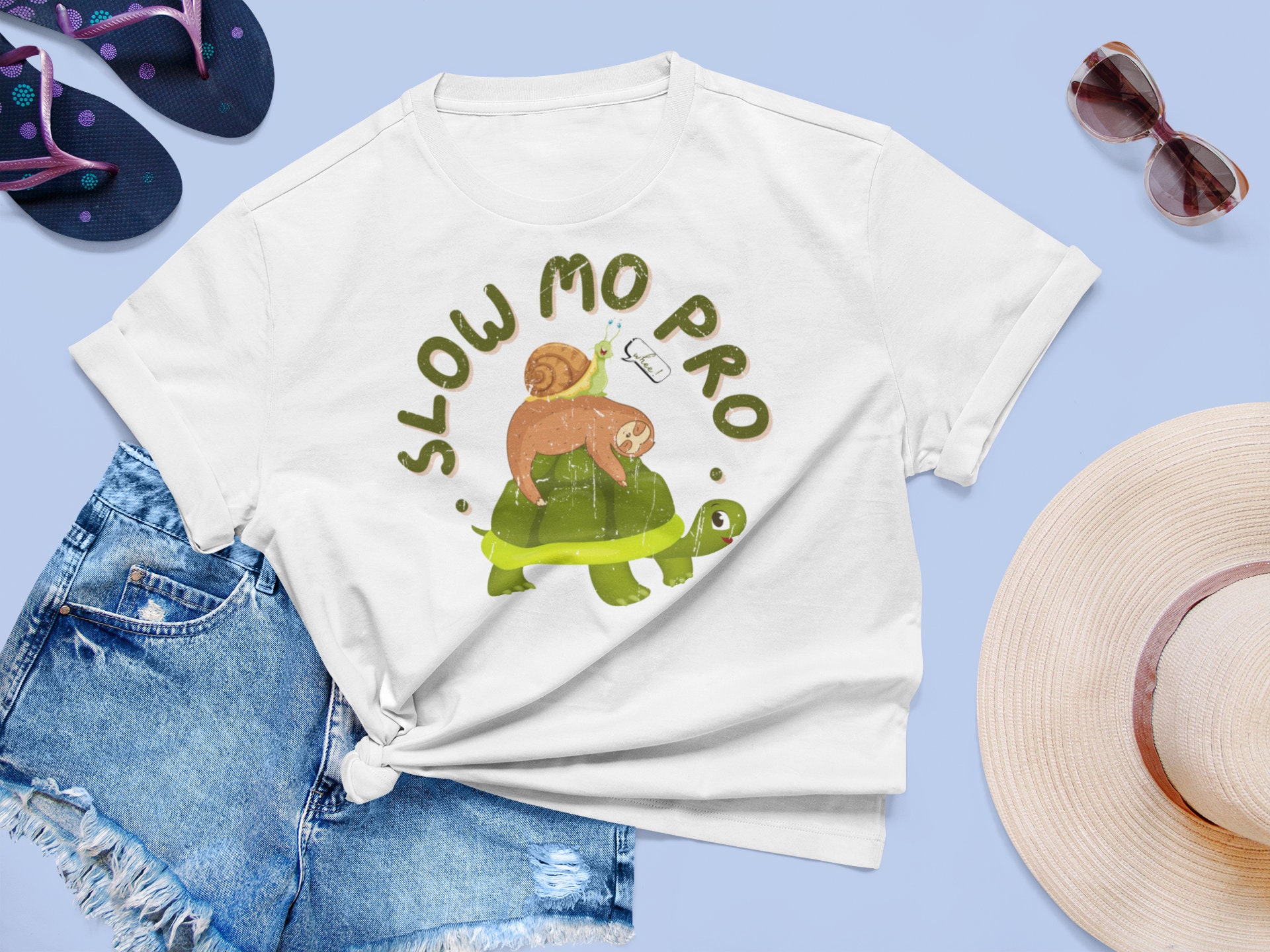 Snail Tshirt - Distressed Slow Motion Snail Turtle Sloth - Lazy Snail ...