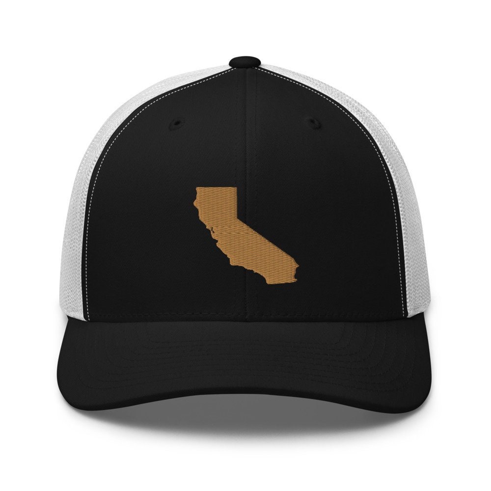 California State Silhouette Embroidered Trucker Cap - Etsy