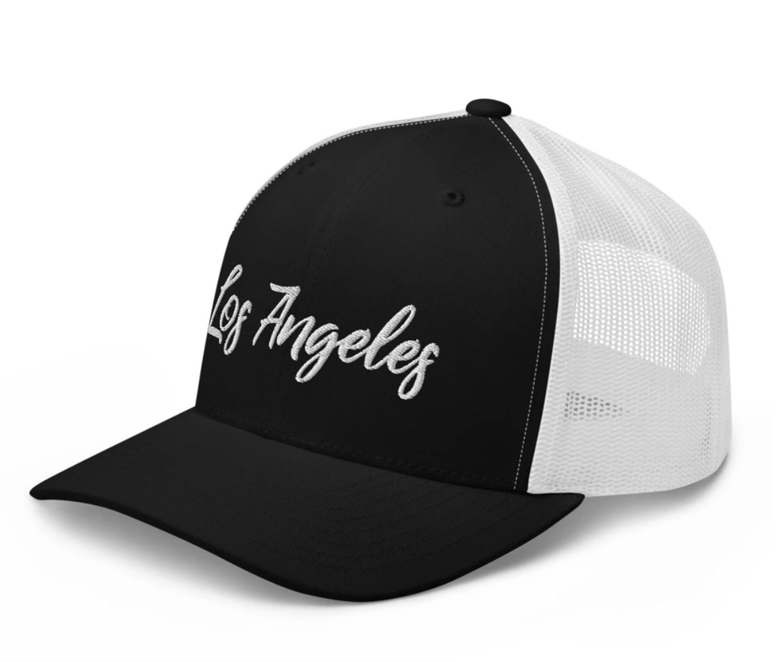 Los Angeles Embroidered Trucker Cap: Cotton-polyester Blend - Etsy