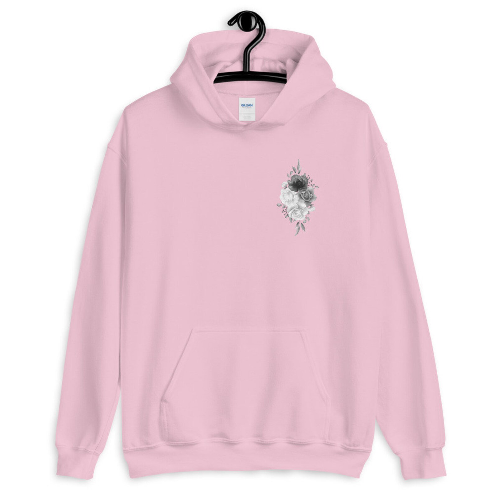 Black and White Roses Hoodie, Roses Hoodie, Flower Hoodie, Flower ...