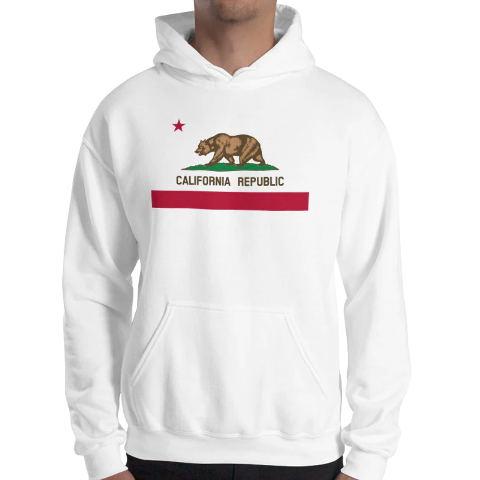 California Republic State Flag Unisex Hoodie, Cozy and Stylish ...