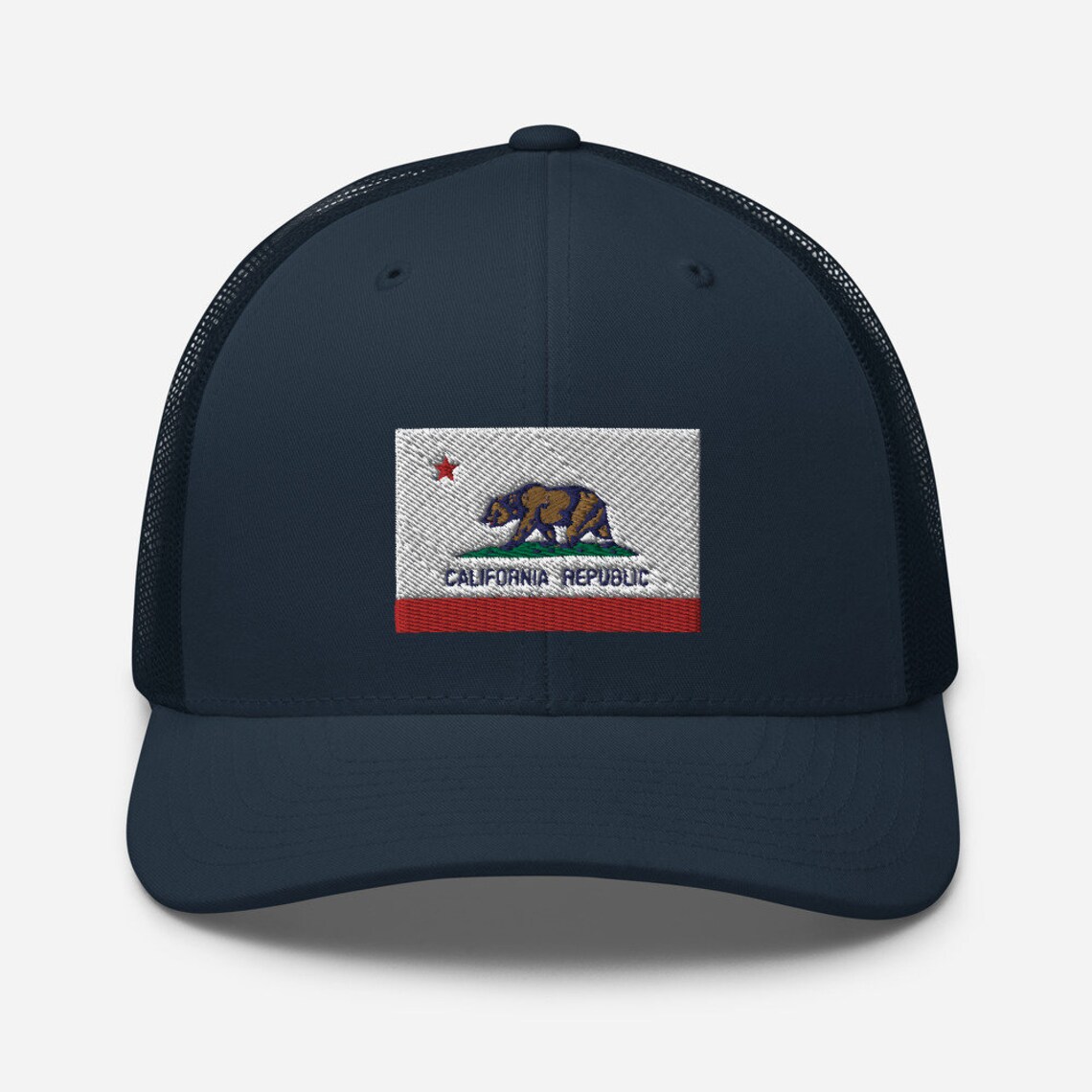 California Republic State Flag Embroidered Trucker Cap - Etsy