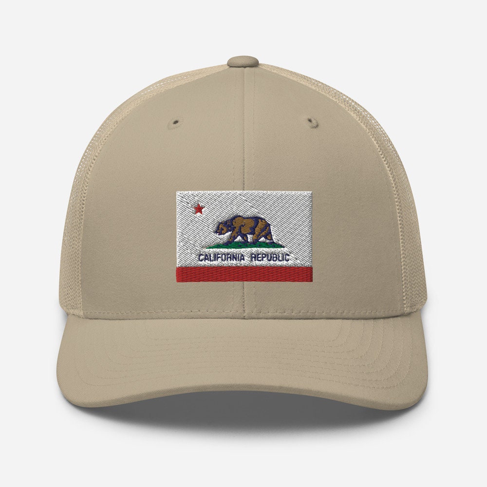 California Republic State Flag Embroidered Trucker Cap - Etsy
