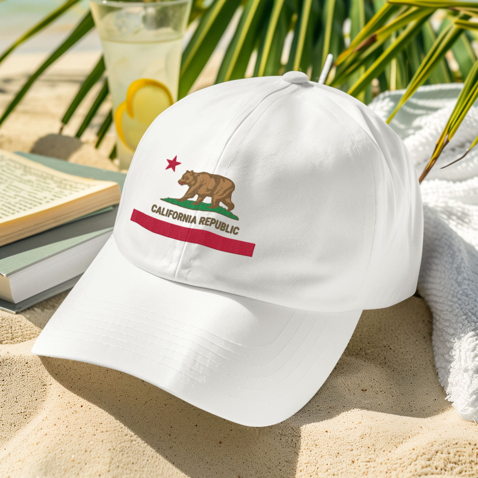 California Republic State Flag Embroidered Dad Hat - Etsy