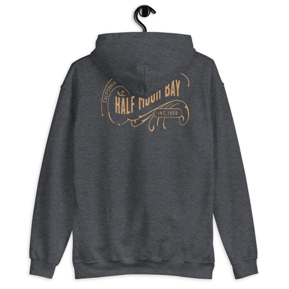Half Moon Bay Vintage Ink Style Unisex Hoodie - Etsy