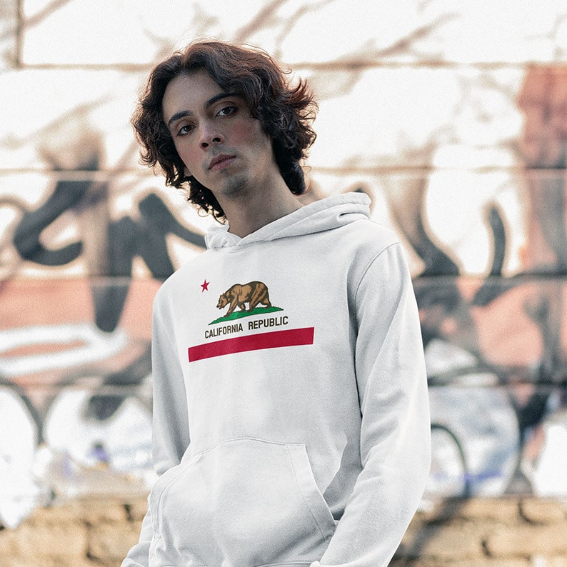 California Republic State Flag Unisex Hoodie, Cozy and Stylish ...