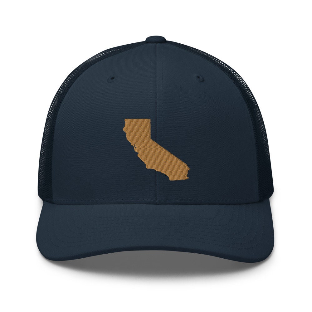California State Silhouette Embroidered Trucker Cap - Etsy