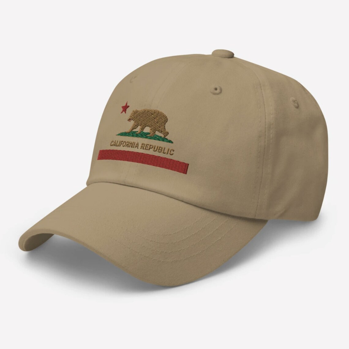 California Republic State Flag Embroidered Dad Hat - Etsy