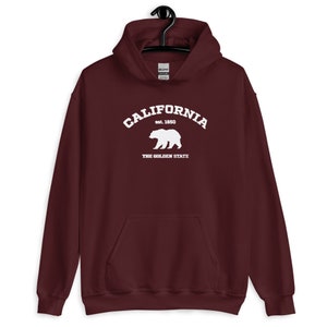 California College Style Bear Silhouette Hoodie | Trendy Graphic ...